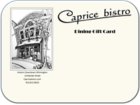 Dinner Menu - Caprice Bistro, Wilmington, NC